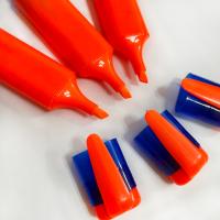 China Wholesale 12PCS Cheap Orange Non-toxic Fluorescent Ink Marker Pen Set Chisel Fiber Tip Highlighter for sale