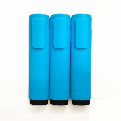 China Best Price 12PCS Blue School And Office Fluorescent Ink Color Box Set Marker Chisel Fiber Tip Highlighter for sale