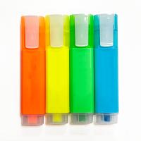 China Factory Directly Price 4PCS Fluorescent Ink PVC Bag Set Marker Pen Chisel Fiber Tip Highlighter for sale