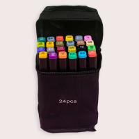 China Superior quality OEM multi-color  Double-ended triangle drawing 24pcs marker pen for art painting for sale