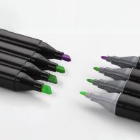 China Superior quality OEM multi-color  Double-ended triangle drawing 24pcs marker pen for art painting for sale