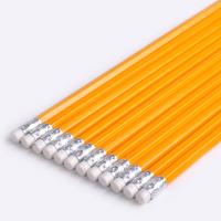 China wholesale unsharpened hb 12pcs yellow pencil hb with eraser for sale