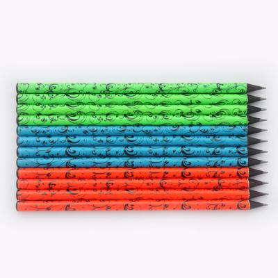 China Presharpened 12pcs graphite pencil close top heat transfer black HB wood pencil for sale