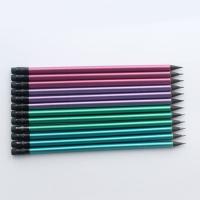 China presharpen black wood hb pencil 12pcs metallic painting graphite pencil with eraser for sale