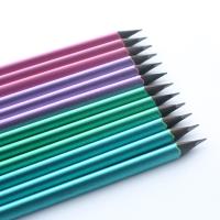China presharpen black wood hb pencil 12pcs metallic painting graphite pencil with eraser for sale