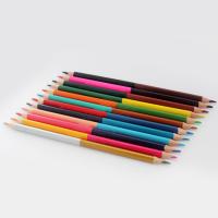 China Reliable quality 3mm soft wood 12pcs 24color dual tip pencil color set for sale