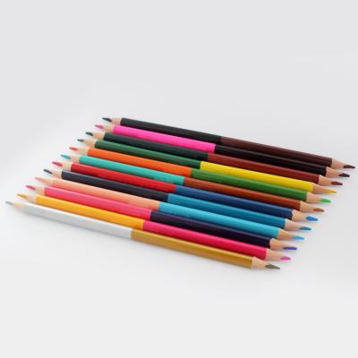 China Reliable quality 3mm soft wood 12pcs 24color dual tip pencil color set for sale