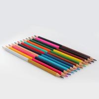 China Reliable quality 3mm soft wood 12pcs 24color dual tip pencil color set for sale