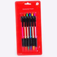 China High quality wholesale multi-colored 6pcs mechanical pencil with eraser for sale
