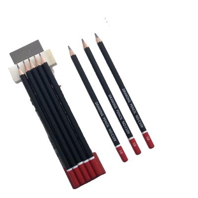 China Art supplies wooden black 5B sketch pencil set for sale