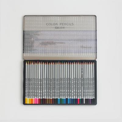 China Professional Artist Quality Metal Box Hexagonal Barrel Colored Pencils for sale