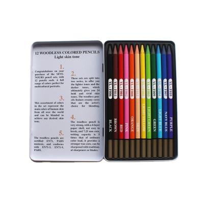 China Wholesale 12 Colors Professional Color Woodless Pencils Set for sale