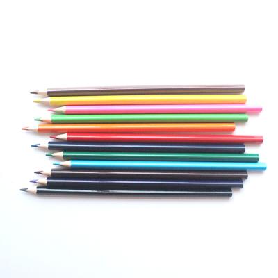 China Hot sale factory price custom logo wooden round shape colour pencil set for sale