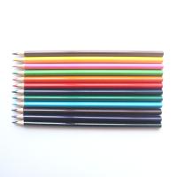 China Hot sale factory price custom logo wooden round shape colour pencil set for sale