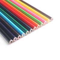 China Hot sale factory price custom logo wooden round shape colour pencil set for sale