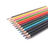 China Hot sale factory price custom logo wooden round shape colour pencil set for sale