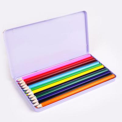 China wholesale presharpened hex 12pcs tin box wooden color pencil for sale