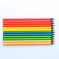 China government bid 12pcs round wooden wholesale colour pencil set for sale