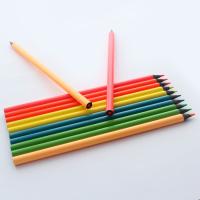 China government bid 12pcs round wooden wholesale colour pencil set for sale