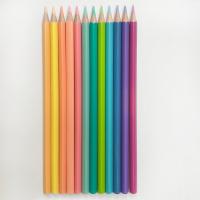 China New Macaron Style 7 Inch 12 PCS Triangle Stationery Wood  Pastel Color Pencil for sale