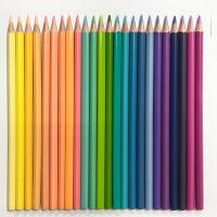 China Manufacturer High Quality 7 Inch 24 PCS Kids Macaron Colored Wooden Pastel Triangle Color Pencil for sale