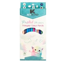 China Manufacturer High Quality 7 Inch 24 PCS Kids Macaron Colored Wooden Pastel Triangle Color Pencil for sale