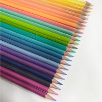 China Manufacturer High Quality 7 Inch 24 PCS Kids Macaron Colored Wooden Pastel Triangle Color Pencil for sale