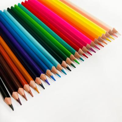 China Hot Sell Premium 7 Inch 24PCS Vivid Special Colors Stationery Painting Triangle Wooden Color Pencil for sale