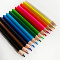 China Wholesale 3.5 Inch 12PCS Premium Colored Kids Drawing Short Wooden Triangle Color Pencil for sale