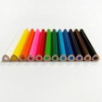 China Wholesale 3.5 Inch 12PCS Premium Colored Kids Drawing Short Wooden Triangle Color Pencil for sale