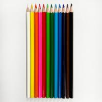 China High Quality 7 Inch 12PCS Colored Long Students Painting Wood Triangle Color Pencil for sale