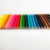 China Facoty Price 3.5 Inch 24 Colors Non-toxic Short Kid Drawing Tools Set Wood Triangle Color Pencil for sale
