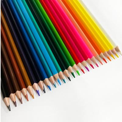 China Best Price 7 Inch Long 24PCS Professional Colorful Drawing Tools Wooden Triangle Color Pencil for sale