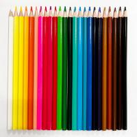 China Best Price 7 Inch Long 24PCS Professional Colorful Drawing Tools Wooden Triangle Color Pencil for sale