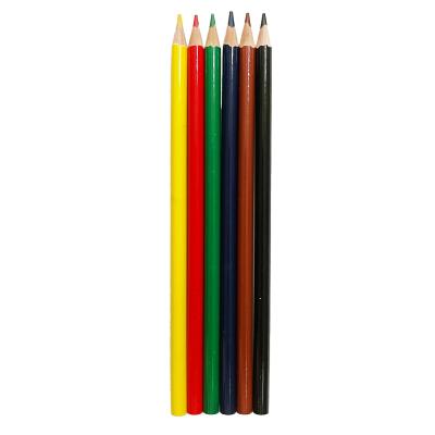 China High Quality 7 Inch 6PCS Colored Students Painting Wood Round Shape Color Pencil for sale