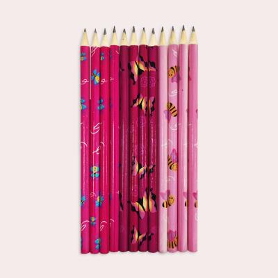 China Wholesale student wooden pencil creative stationery OEM 12pcs hb pencil set for sale