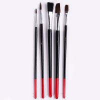 China 5pcs horse hair kids paint brushes wood painting artist brush for sale