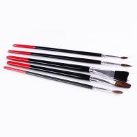 China 5pcs horse hair kids paint brushes wood painting artist brush for sale