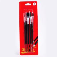 China 5pcs horse hair kids paint brushes wood painting artist brush for sale
