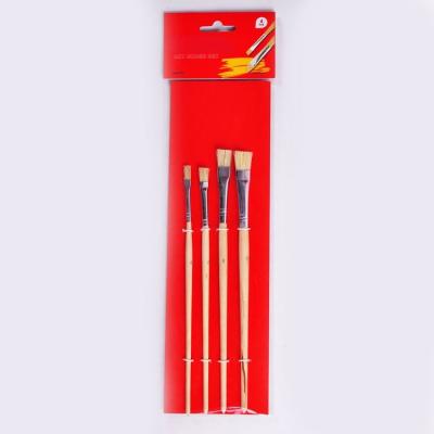 China 4pcs no varnish wood rope package factory direct bristle brush for art painting for sale