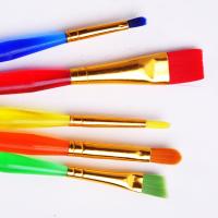 China wholesale colorful plastic handle painting nylon brush art brushes for school for sale