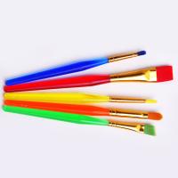 China wholesale colorful plastic handle painting nylon brush art brushes for school for sale
