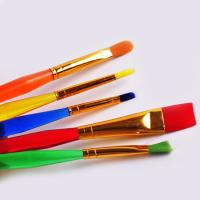 China wholesale colorful plastic handle painting nylon brush art brushes for school for sale