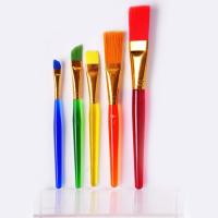 China 5pcs factory price wholesale plastic barrel art brush nylon painting brush for sale