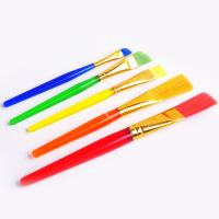 China 5pcs factory price wholesale plastic barrel art brush nylon painting brush for sale