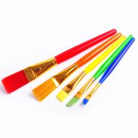 China 5pcs factory price wholesale plastic barrel art brush nylon painting brush for sale