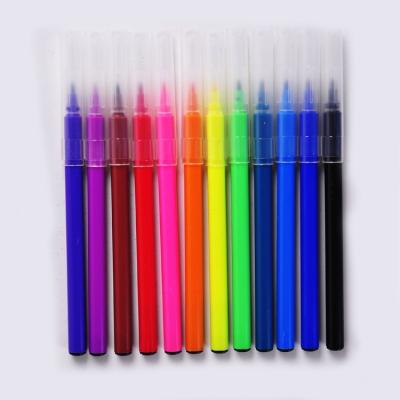 China art supplier watercolor pen transparent cap 12pcs wholesale watercolor brush pen for sale