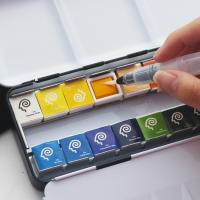 China 24 Colours 12ML Brush Pen Watercolor Paint Set Professional Artist With Flannelette Bag for sale