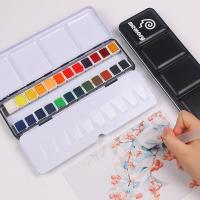 China 24 Colours 12ML Brush Pen Watercolor Paint Set Professional Artist With Flannelette Bag for sale
