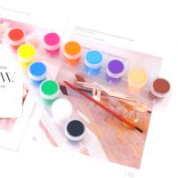 China 20ml 6 Colours Children Finger Paint Watercolor Paint Set With 16cm Brush for sale